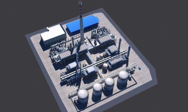 refinery 3D Model in Machines 3DExport