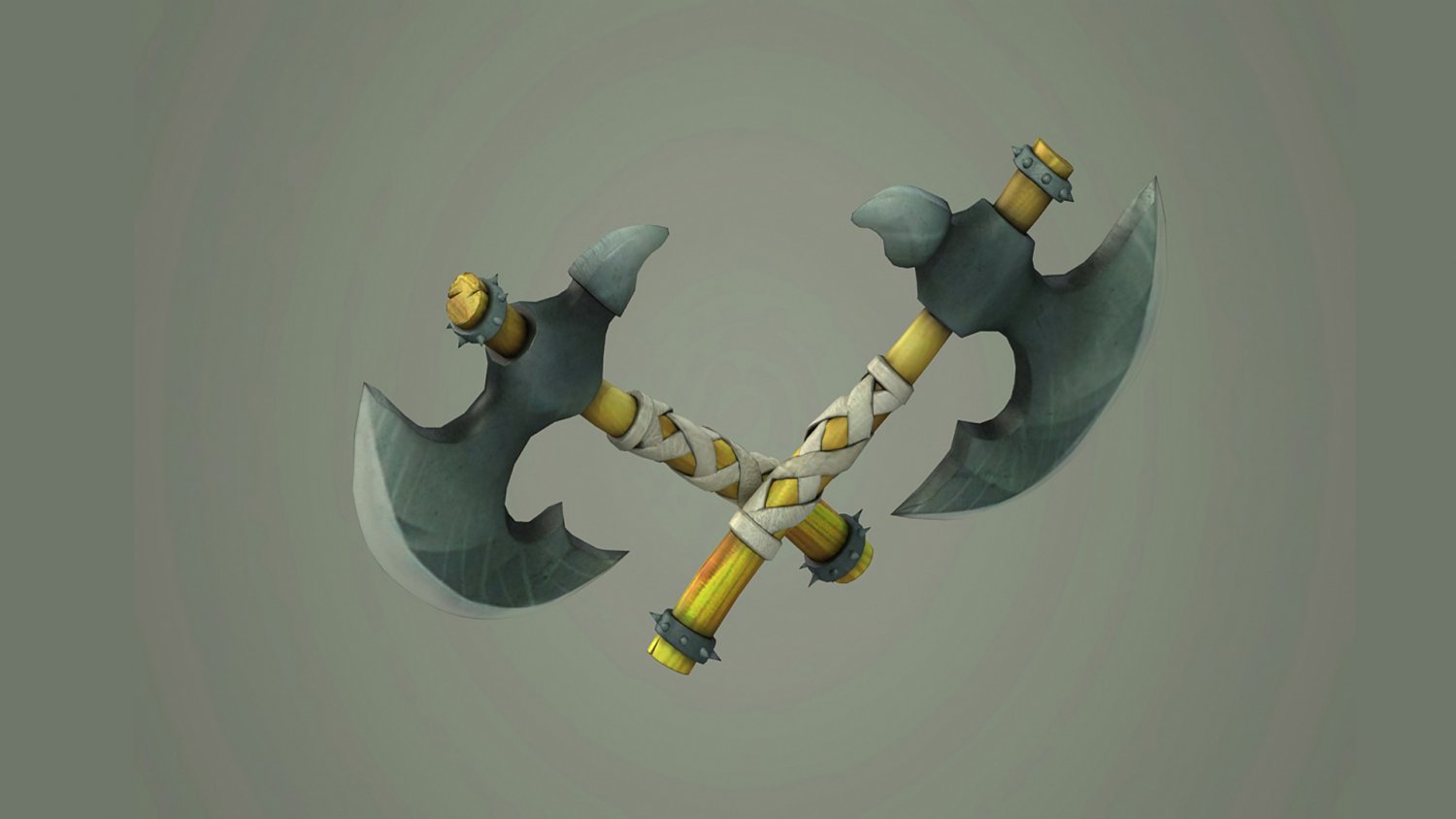 Medieval cartoon curved handle Stylized Axe 3D Modeller in Kavga 3DExport