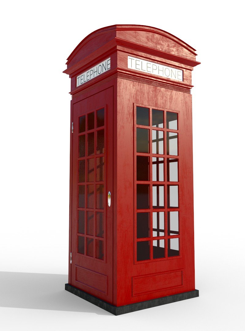 PhoneBooth 3D Model in Environment 3DExport
