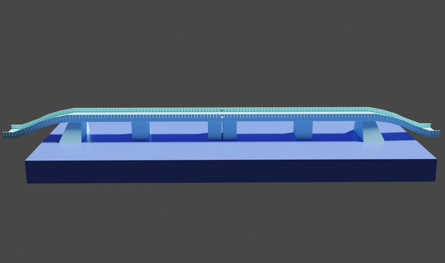 Simple stone or concrete bridge 3D Model in Bridge 3DExport