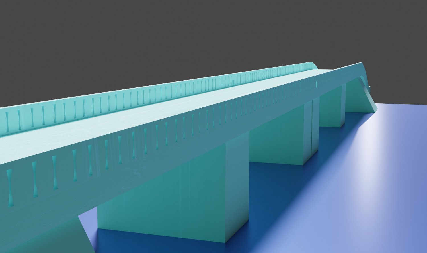 Simple stone or concrete bridge 3D Model in Bridge 3DExport
