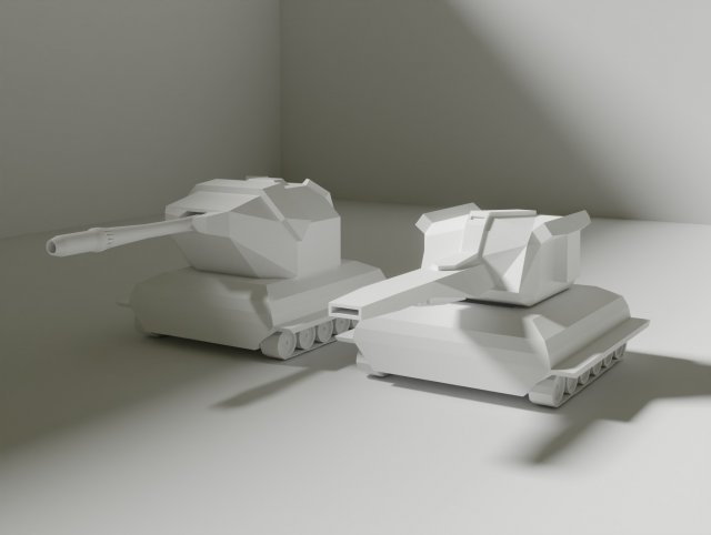 Two toy tanks 3D Model in Tank 3DExport