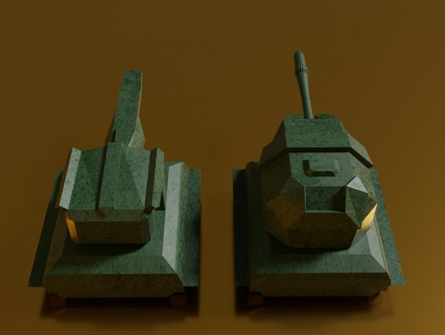 Two toy tanks 3D Model in Tank 3DExport