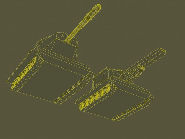 Two toy tanks 3D Model in Tank 3DExport
