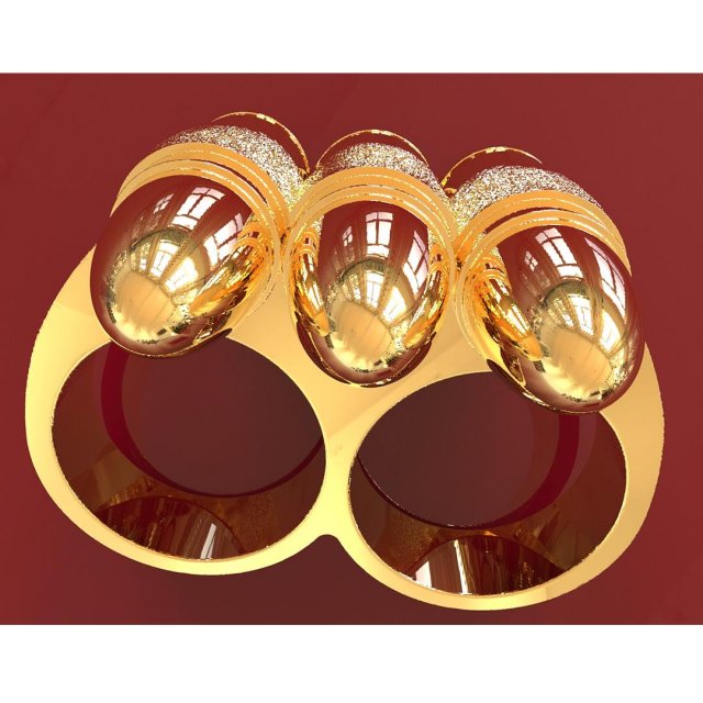 two fingers 9mm bullet belt ring 3D Print Model in Rings 3DExport