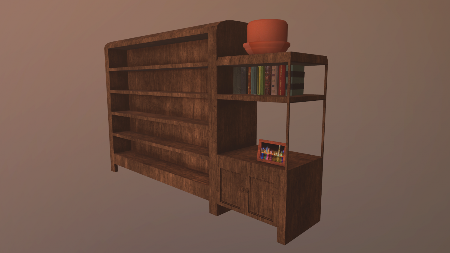 bookshelf 3D Model in Living Room 3DExport