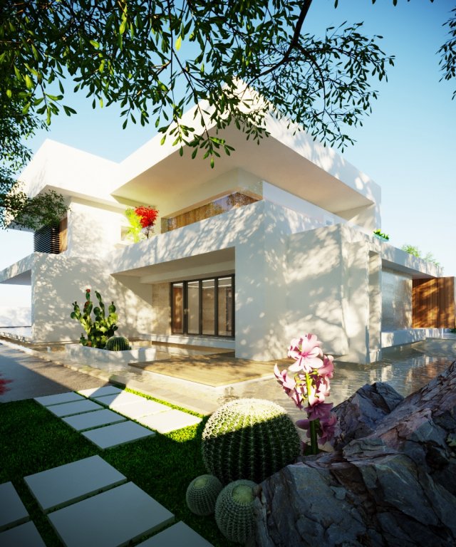 Modern model of a modern villa in the middle style Modèle 3D in ...