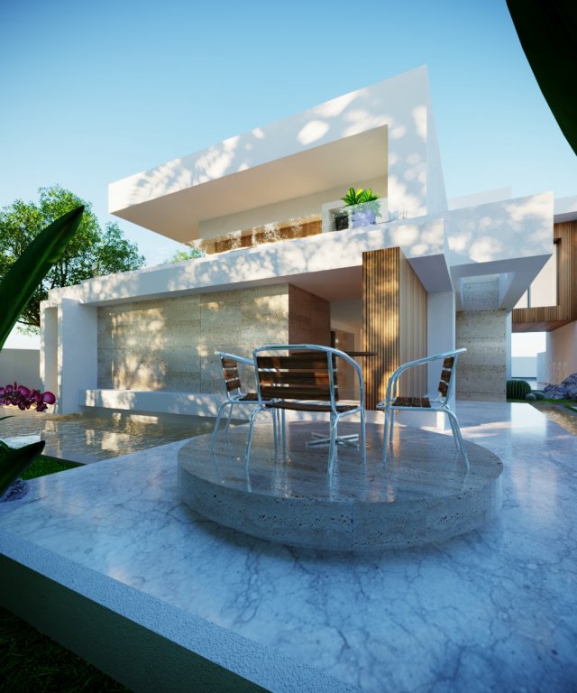 Modern model of a modern villa in the middle style Modèle 3D in ...
