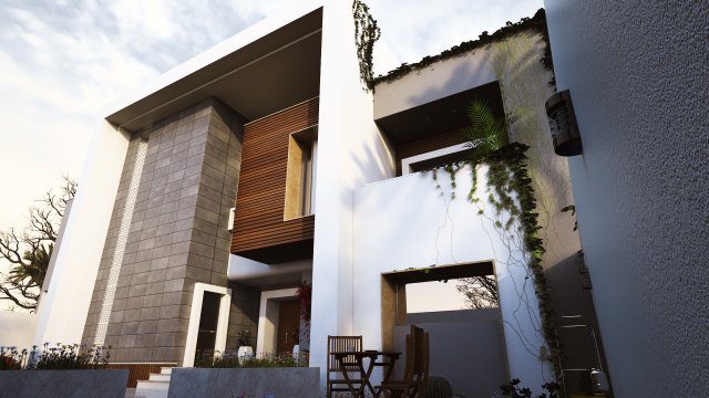 A modern villa 2story 3D Model in Buildings 3DExport