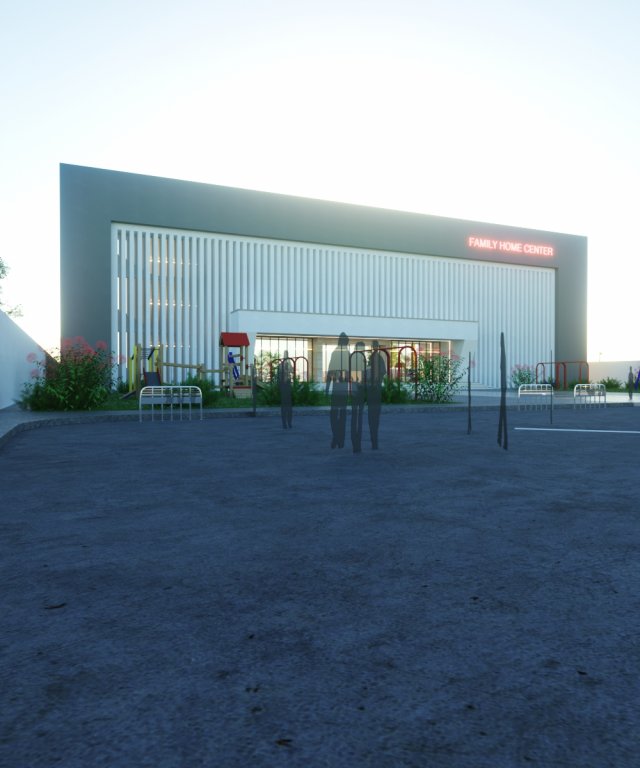 Of a Modern Mall Low-poly 3D Model in Buildings 3DExport