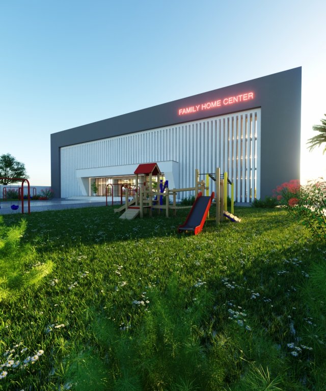 Of a Modern Mall Low-poly 3D Model in Buildings 3DExport