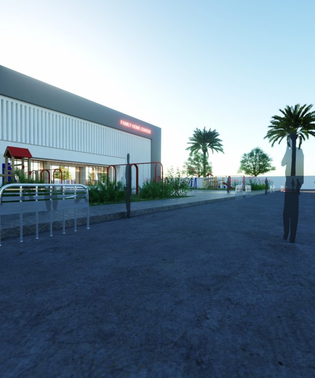 Of a Modern Mall Low-poly 3D Model in Buildings 3DExport