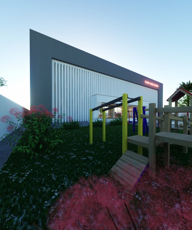 Of a Modern Mall Low-poly 3D Model in Buildings 3DExport