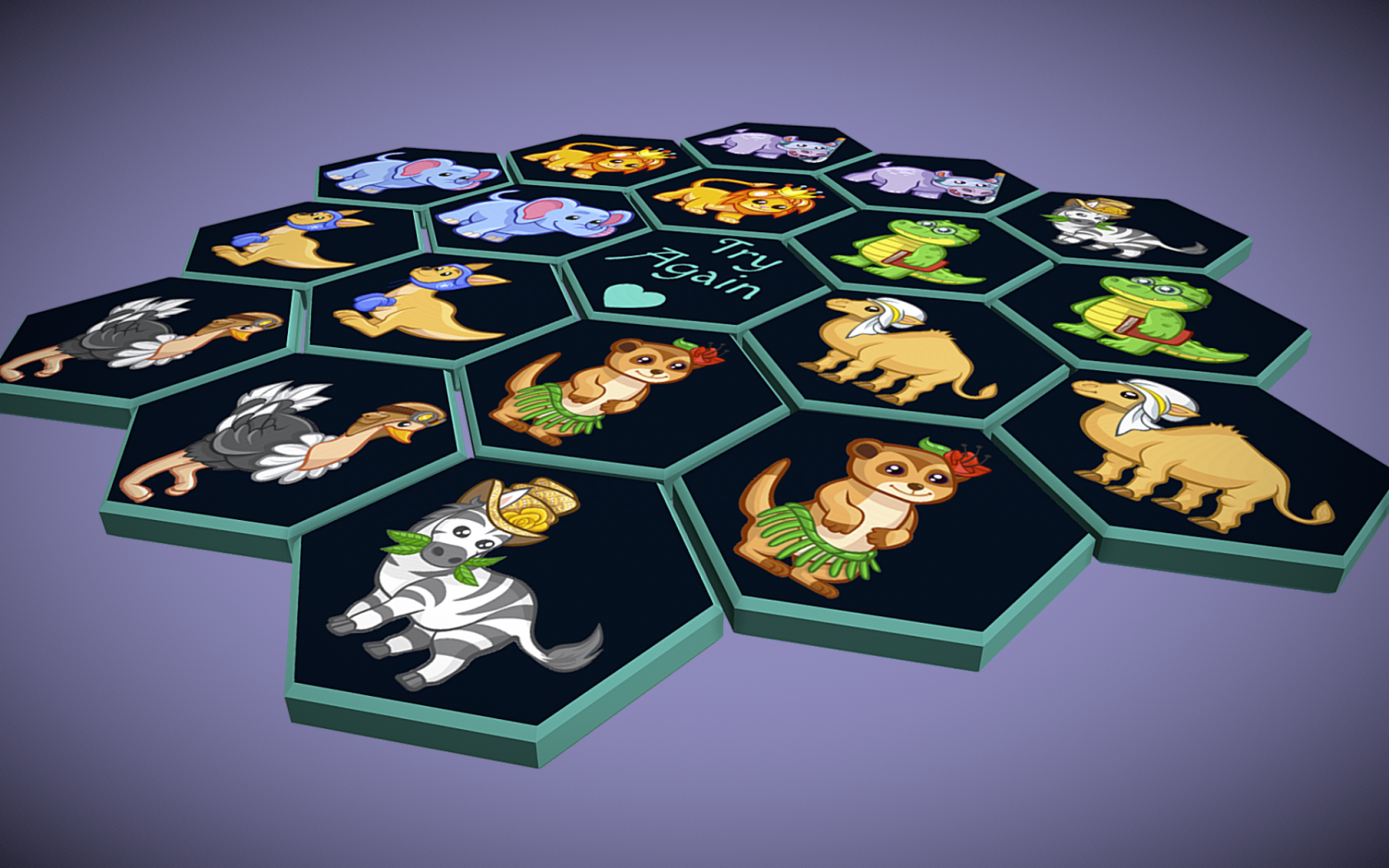 Perfect Hexagon Memory Game for Kids Free 3D Model in Toys 3DExport