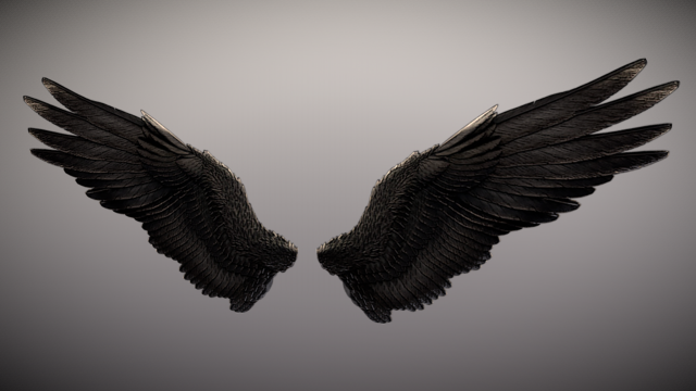 low poly animated dark angel wings 3D Model in Clothing 3DExport