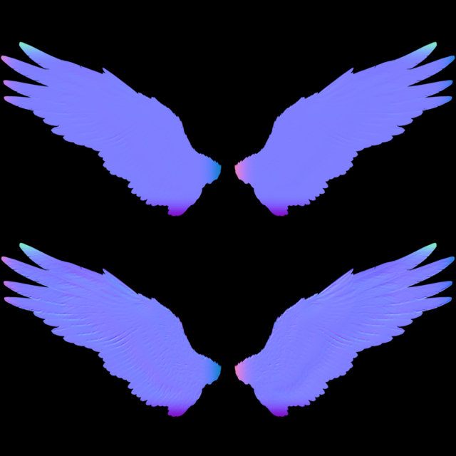 low poly animated dark angel wings 3D Model in Clothing 3DExport