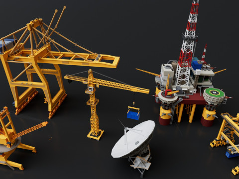 Refinery Factory Power Plant Mega Pack Collection 3D Model in Machines ...