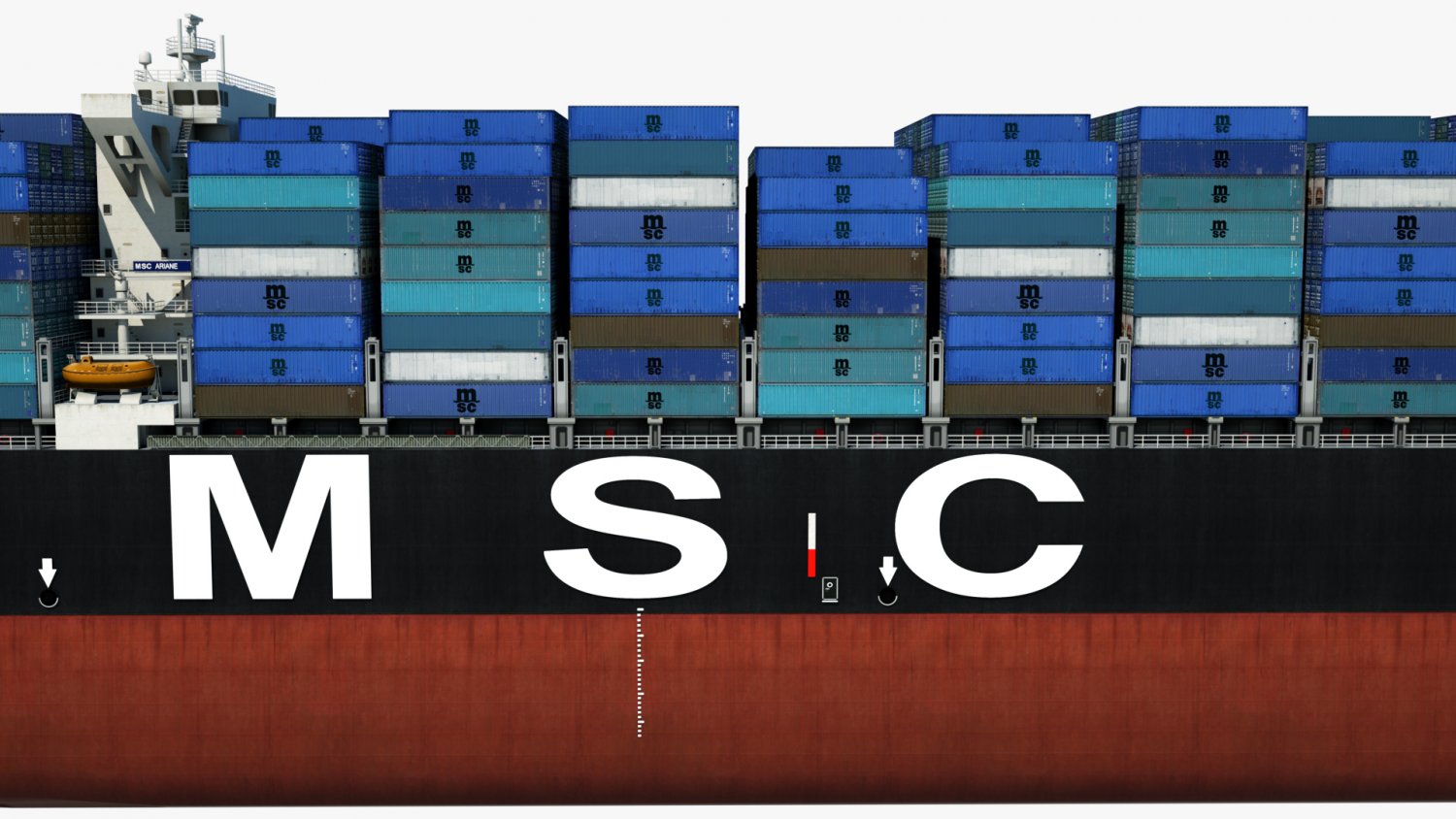 Container ship MSC Ariane 3D Model in Commercial 3DExport