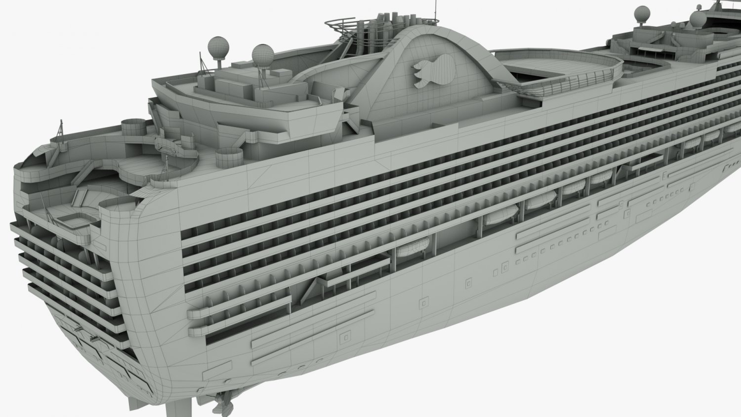 Cruise Ship Crown Princess 3D Model in Commercial 3DExport