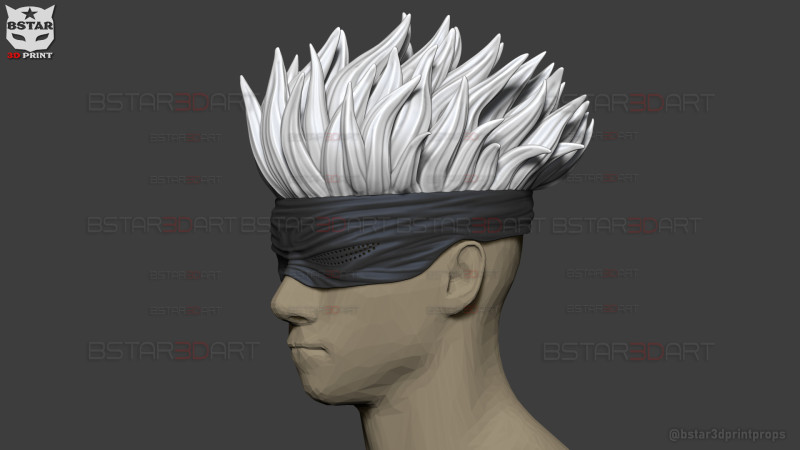 Gojo Saturo Eye Mask With Hair - jujutsu Kaisen Cosplay Modelo de ...