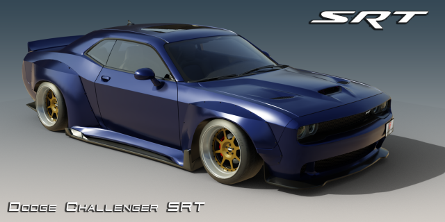 Dodge Challenger SRT Wide body kit 3D Model in Sport Cars 3DExport