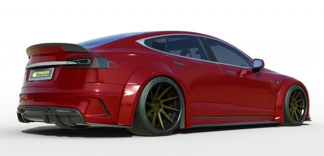 Tesla Model S Widebody Aerodynamic Kit 3D Model in Sport Cars 3DExport