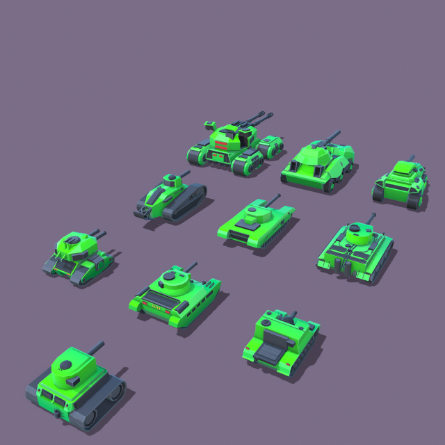 stylized tanks pack low-poly 3D Model in Tank 3DExport