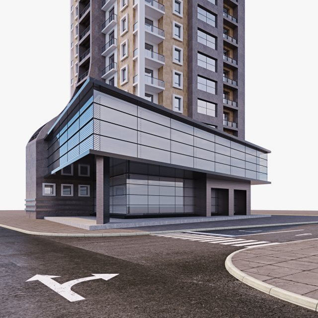 modern building 3D Model in Buildings 3DExport