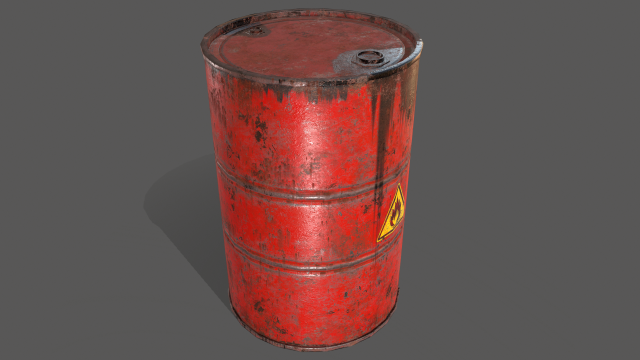 pbr oil drum barrel a1 - flammable explosive chemical 3D Model in Shipping Containers 3DExport