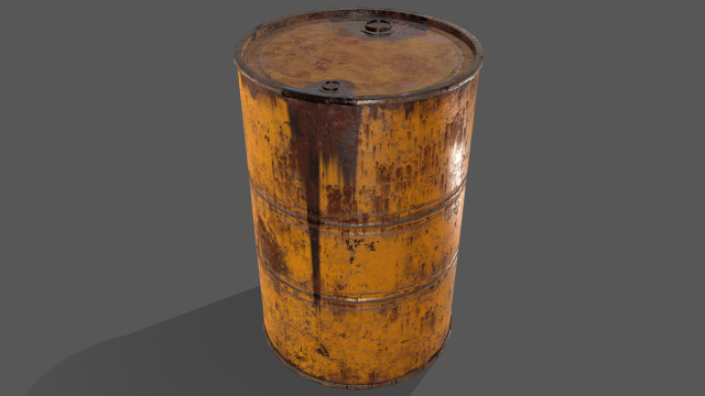 pbr oil drum barrel a1 - flammable explosive chemical 3D Model in Shipping Containers 3DExport
