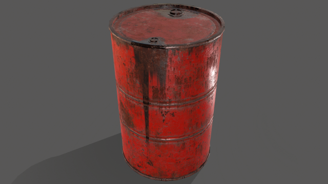 pbr oil drum barrel a1 - flammable explosive chemical 3D Model in Shipping Containers 3DExport