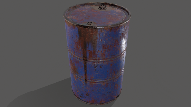 pbr oil drum barrel a1 - flammable explosive chemical 3D Model in Shipping Containers 3DExport