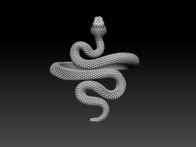 Ring snake 3D Print Model in Rings 3DExport