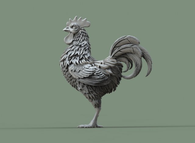 Rooster statue 3D Print Model in Sculpture 3DExport