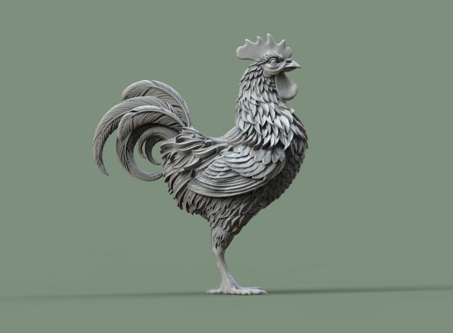 Rooster statue 3D Print Model in Sculpture 3DExport