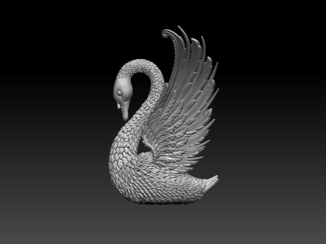 Swan sculpture 3D Print Model in Sculpture 3DExport