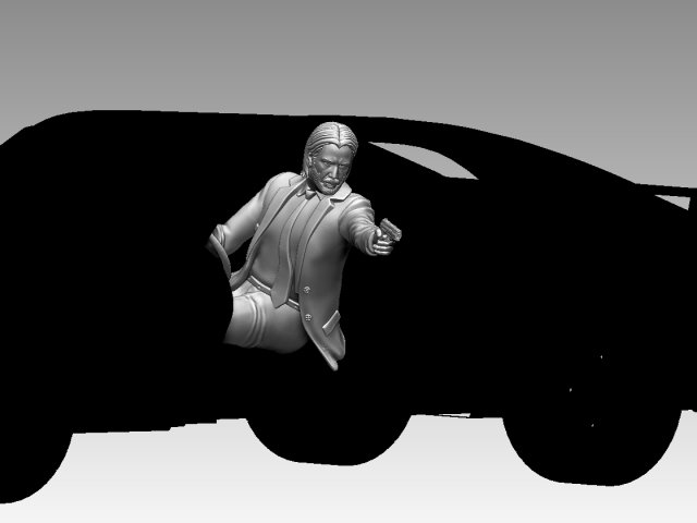 John Wick 3D Print Model in Sculpture 3DExport