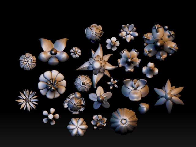 Flowers 3D Print Model in Sculpture 3DExport