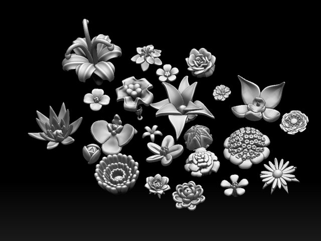 Flowers 3D Print Model in Sculpture 3DExport