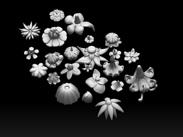 Flowers 3D Print Model in Sculpture 3DExport