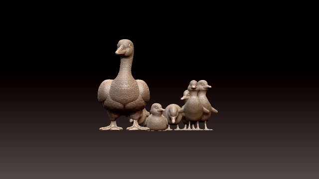 Duckling duck 3D Print Model in Sculpture 3DExport