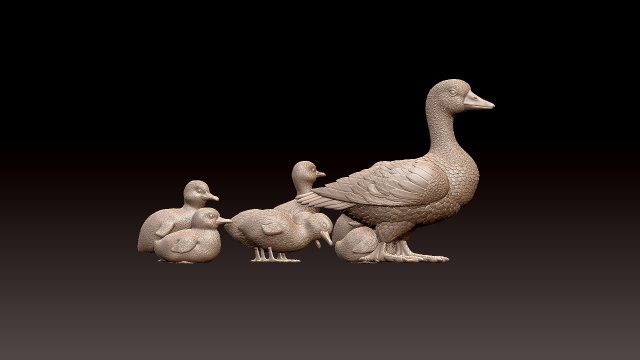 Duckling duck 3D Print Model in Sculpture 3DExport
