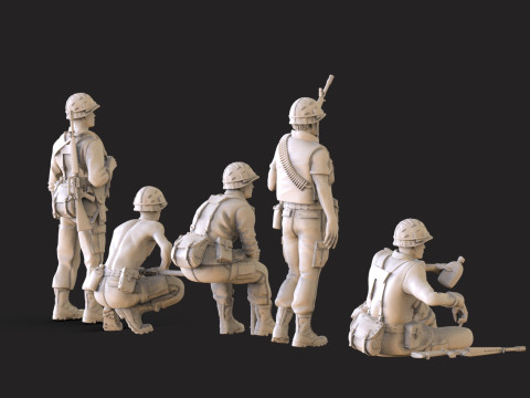 US-Soldaten Vietnamkrieg 116 Maßstab amerikanische Infanteriefiguren 3D ...
