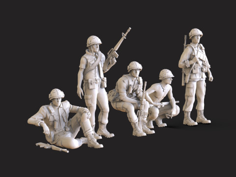 US-Soldaten Vietnamkrieg 116 Maßstab amerikanische Infanteriefiguren 3D ...