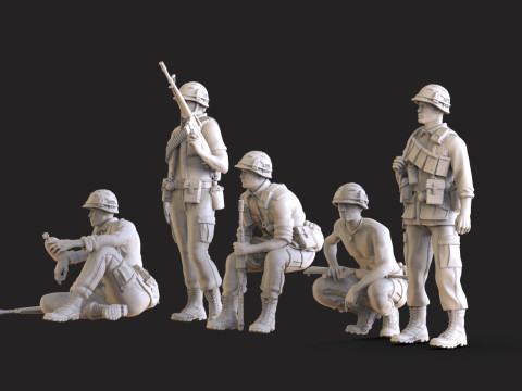 US-Soldaten Vietnamkrieg 116 Maßstab amerikanische Infanteriefiguren 3D ...