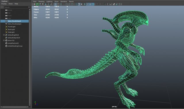 alien xenomorph vr - ar - low-poly 3D Model in Alien 3DExport