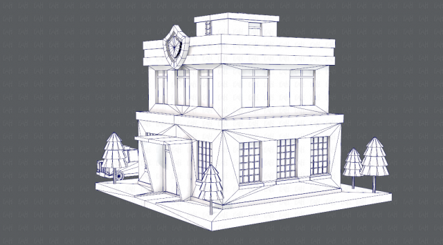 police building 3D Model in Buildings 3DExport