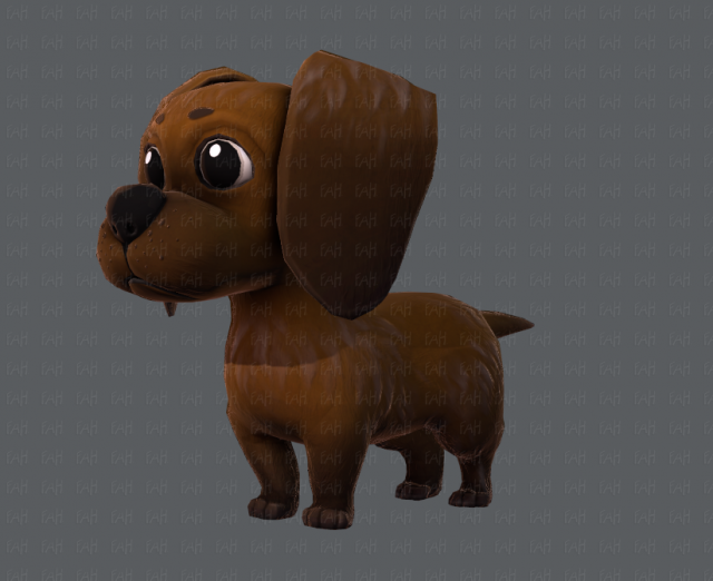 dog base cartoon 3D Model in Dog 3DExport