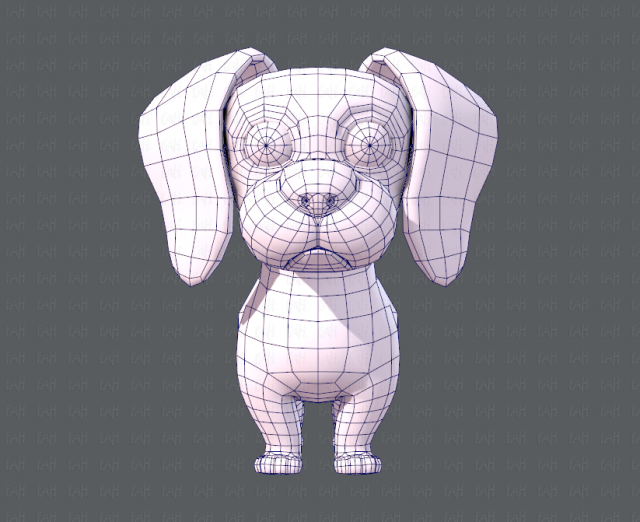 dog base cartoon 3D Model in Dog 3DExport