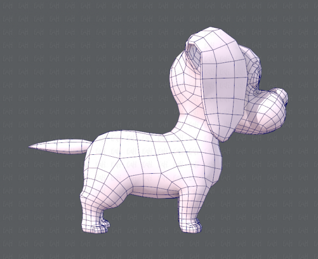 dog base cartoon 3D Model in Dog 3DExport